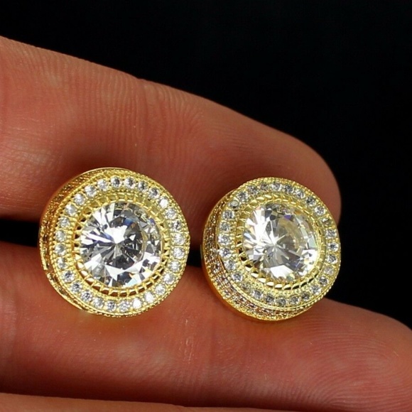 Accessories | Mens Large Round 15mm Gold Screw Back Studs | Poshmark